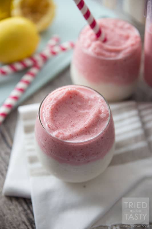 Strawberry Lemonade Layered Smoothie - Tried and Tasty Strawberry Lemonade Layered Smoothie - Tried and Tasty